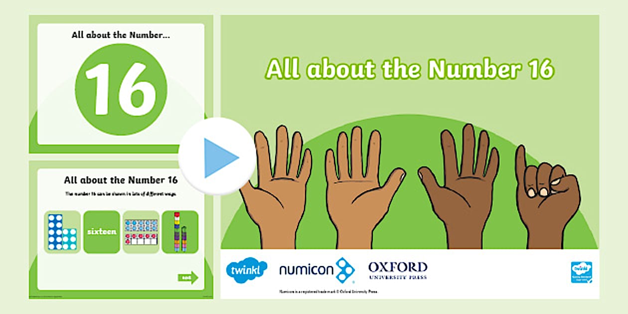 All About Number 16 PowerPoint Including Numicon Shapes